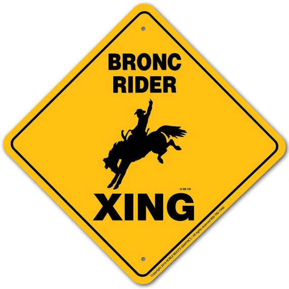 Bronc Rider saddle Xing Sign Aluminum 12 in X 12 in 20854 - Etsy