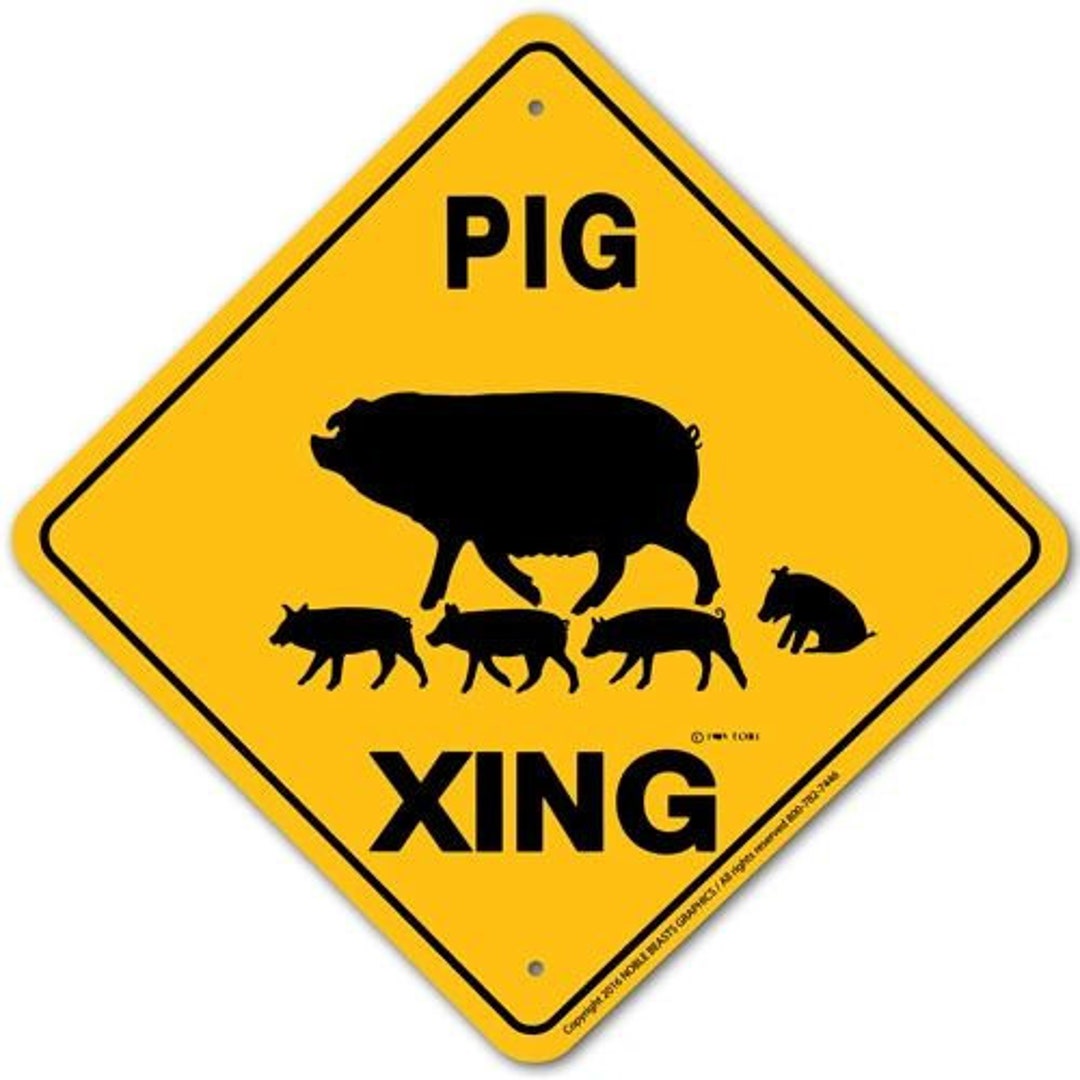 Pig Xing Sign Aluminum 12 in X 12 in 20378 - Etsy