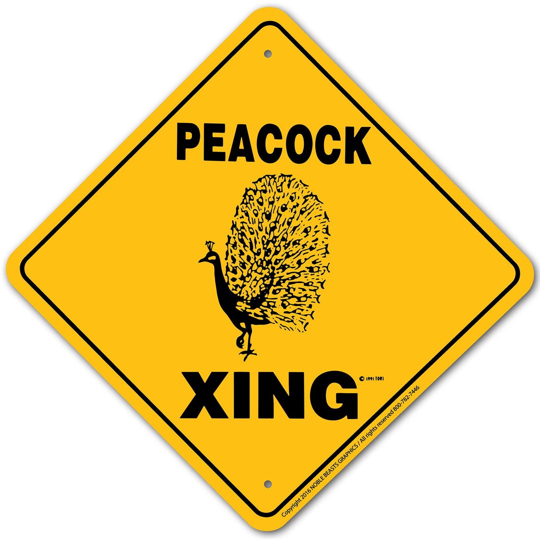 Peacock Xing Sign Aluminum 12 in X 12 in #20670 - Etsy