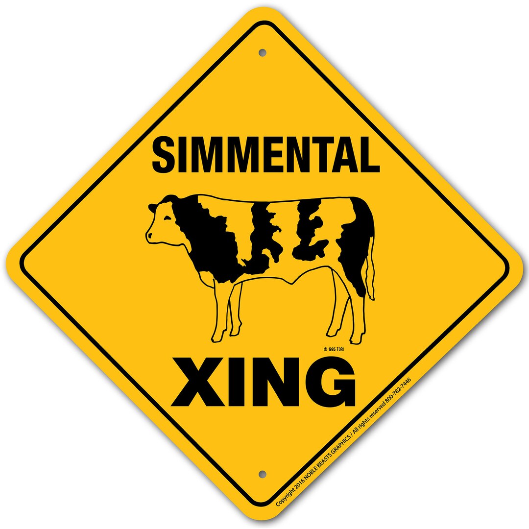 Simmental Xing Sign Aluminum 12 in X 12 in #20709 - Etsy