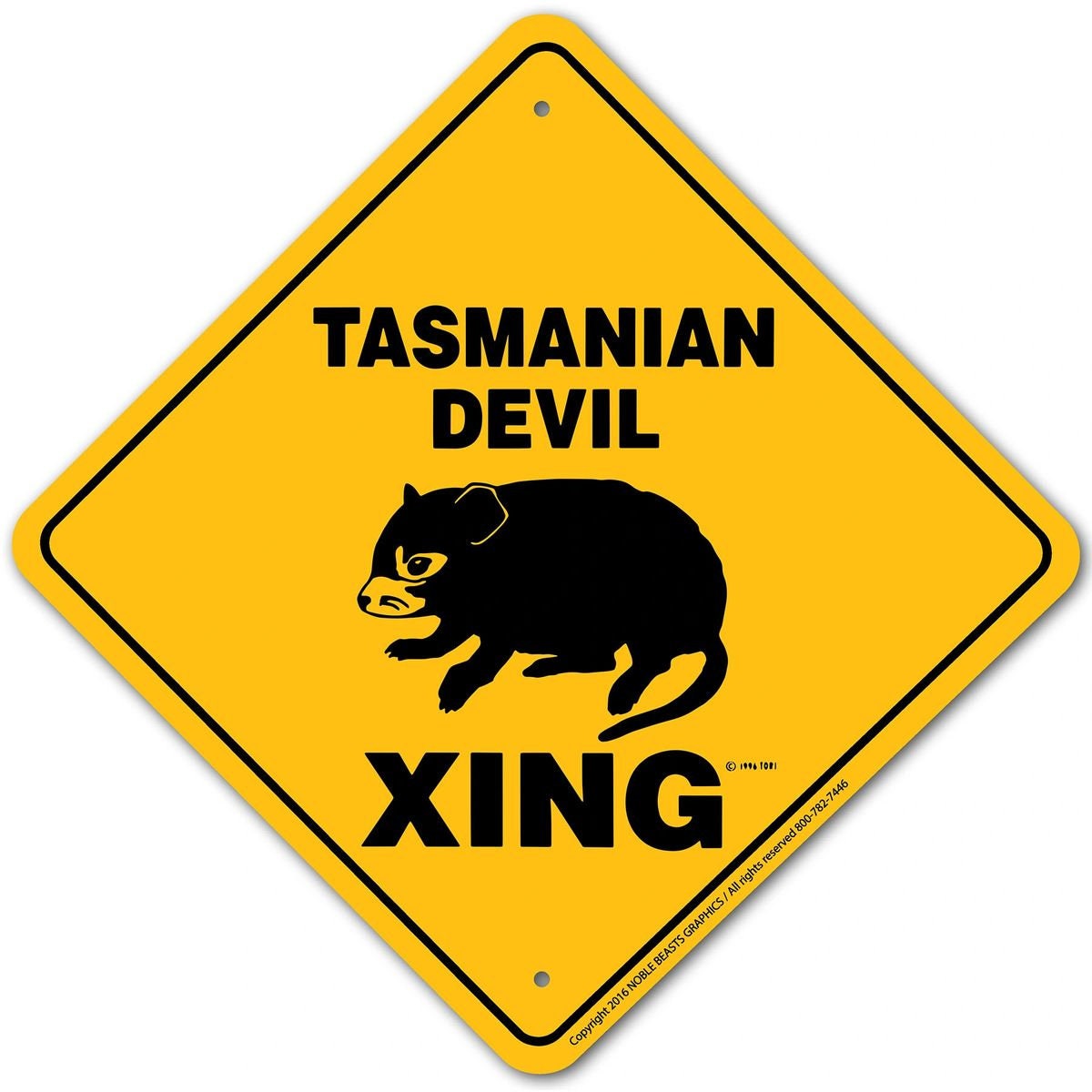 Tasmanian Devil Xing Sign Aluminum 12 in X 12 in 20860 | Etsy