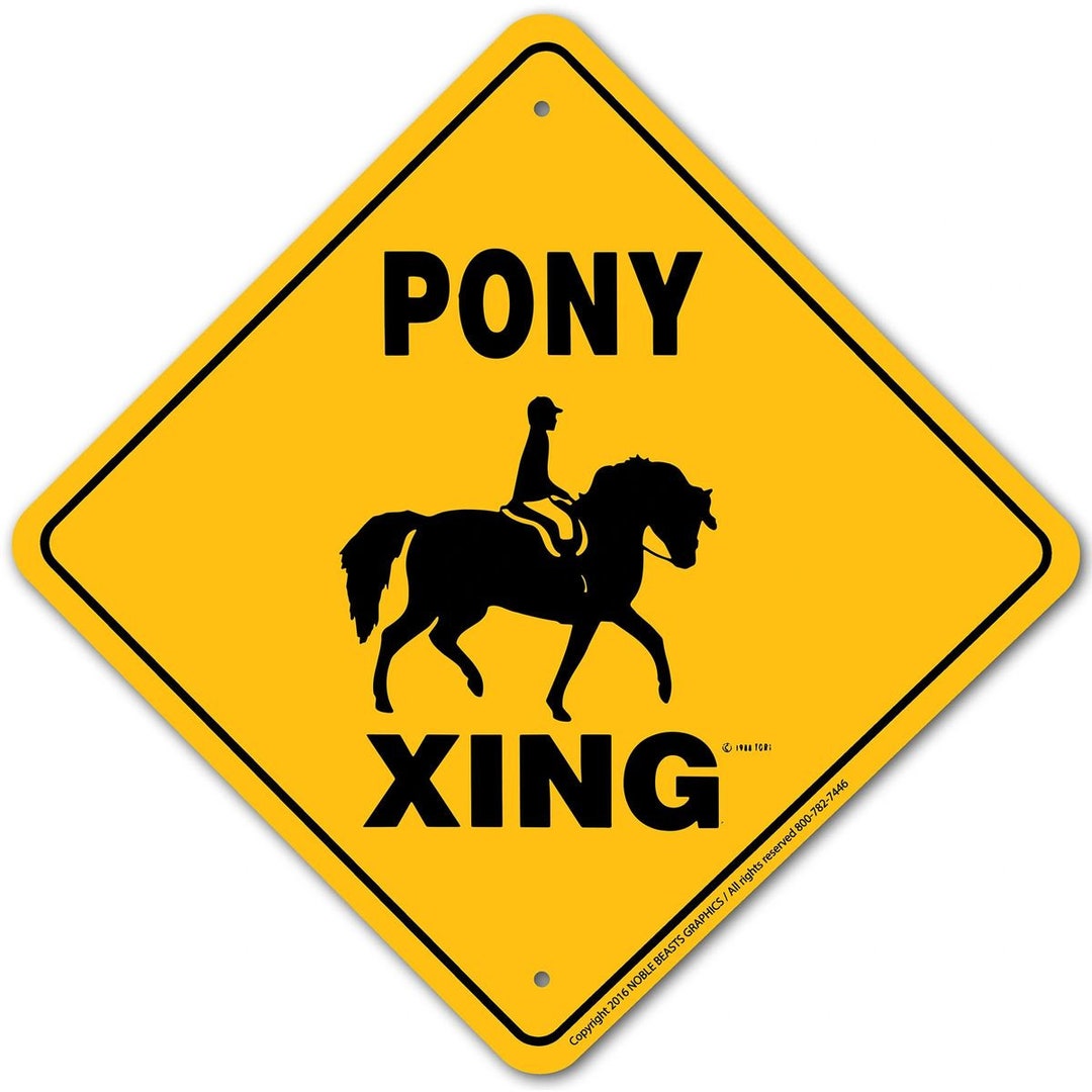 Pony (english) Xing Sign Aluminum 12 in X 12 in #20470 - Etsy
