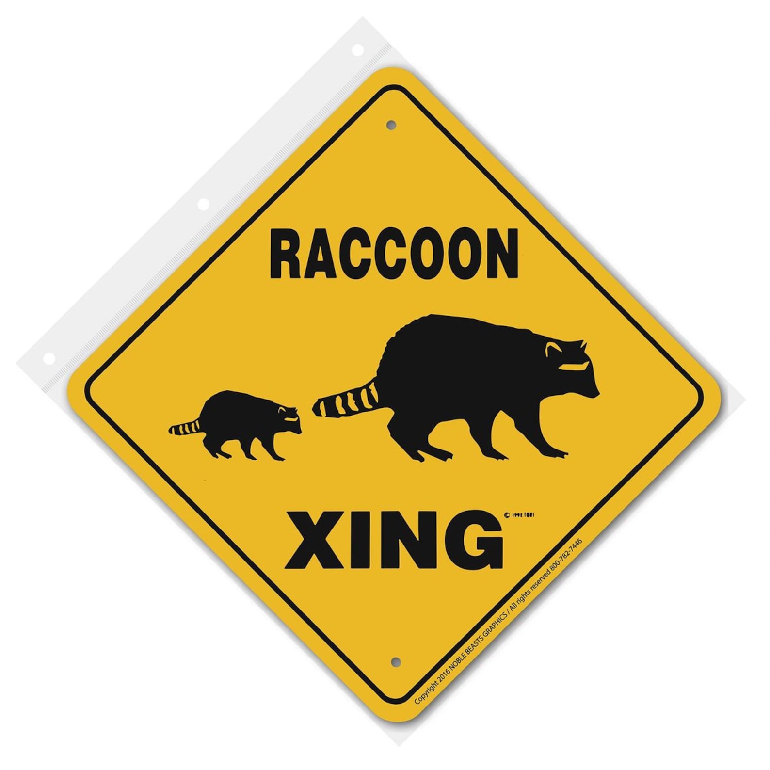 Raccoon Xing Sign Aluminum 12 in X 12 in 20744 - Etsy