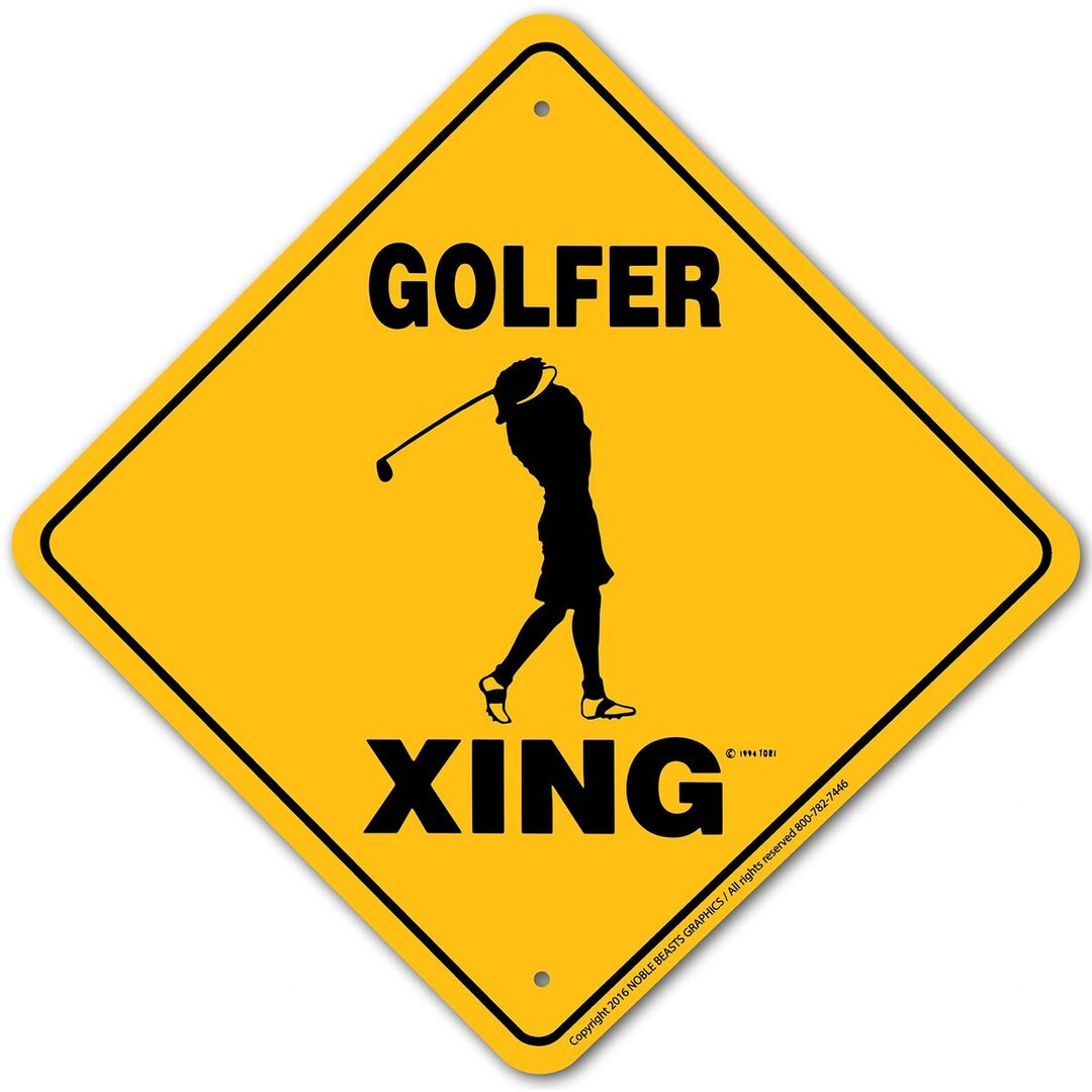 Golfer (female) Xing Sign Aluminum 12 in X 12 in #20807 - Etsy