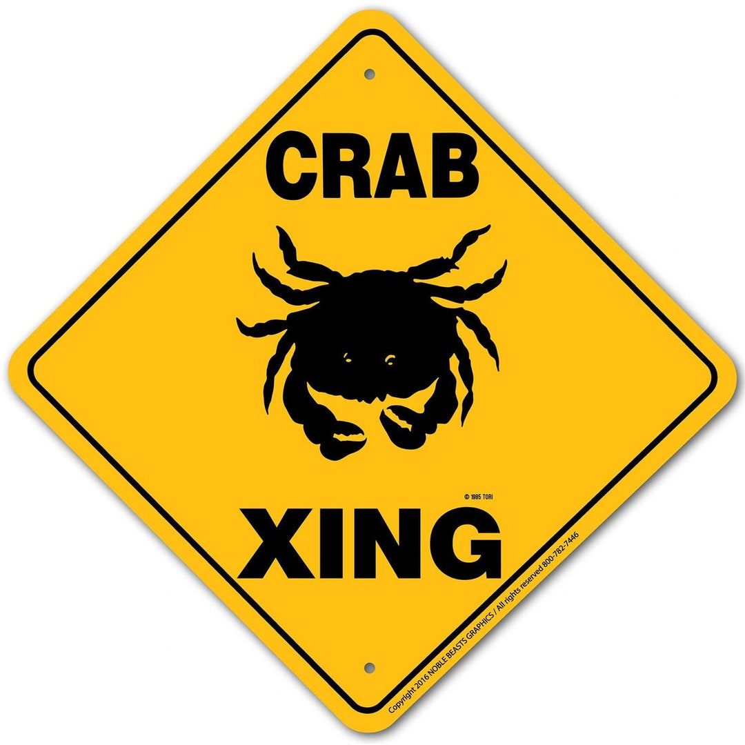 Crab Xing Sign Aluminum 12 in X 12 in #20842 - Etsy