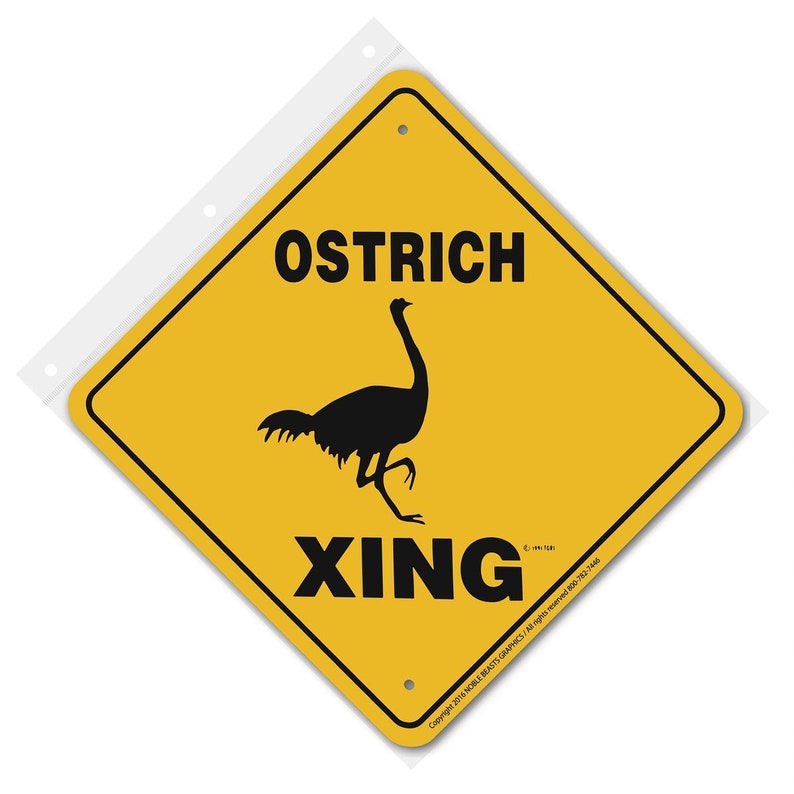 Ostrich Xing Sign Aluminum 12" X 12" #20692 - Etsy