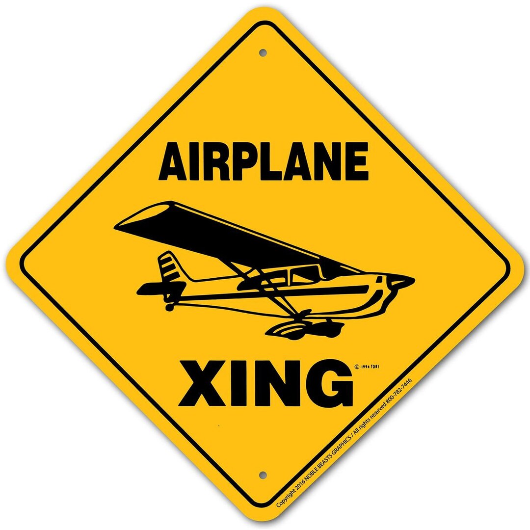 Airplane (cessna) Xing Sign Aluminum 12" X 12" #20779 - Etsy