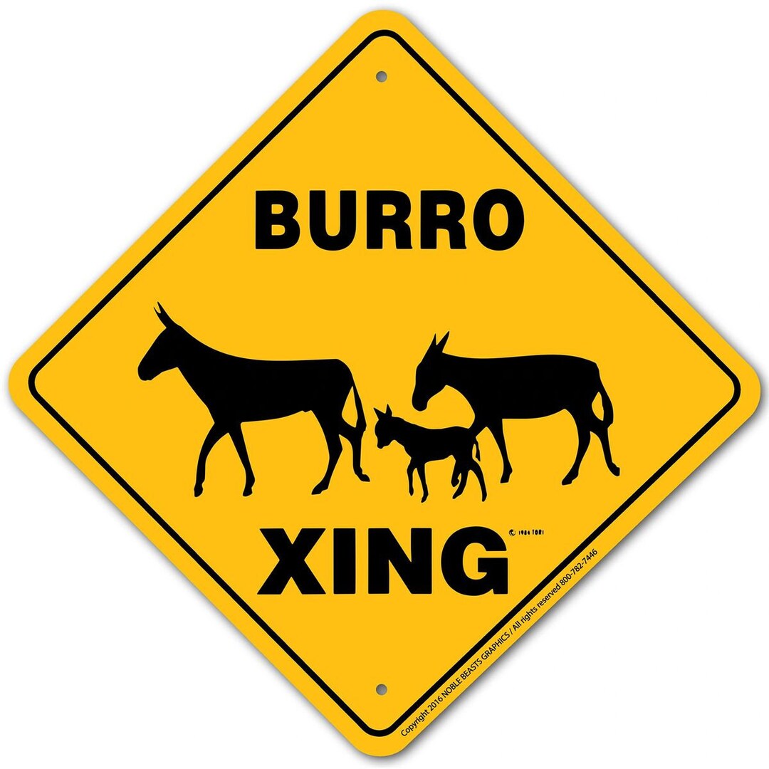 Burro Xing Sign Aluminum 12 in X 12 in #20354 - Etsy