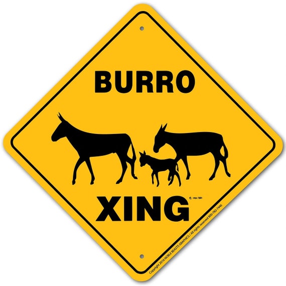 Burro Xing Sign Aluminum 12 in X 12 in 20354 - Etsy