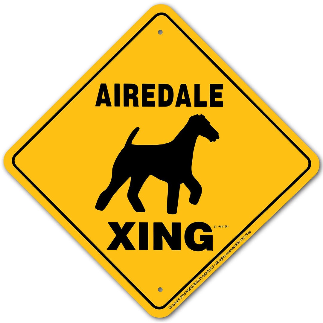 Airedale Xing Sign Aluminum 12 in X 12 in #20484 - Etsy