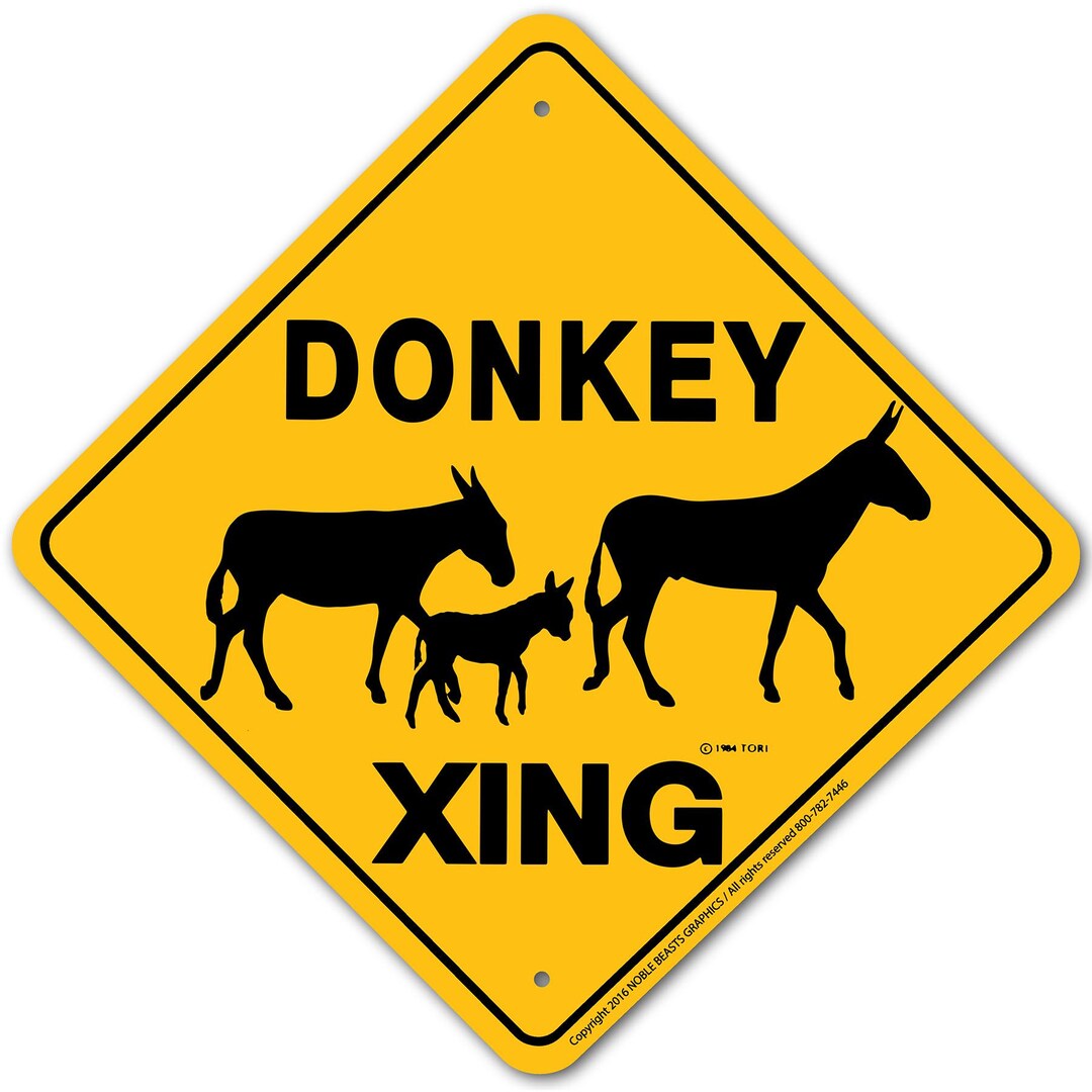 Donkey Xing Sign Aluminum 12 in X 12 in #20308 - Etsy