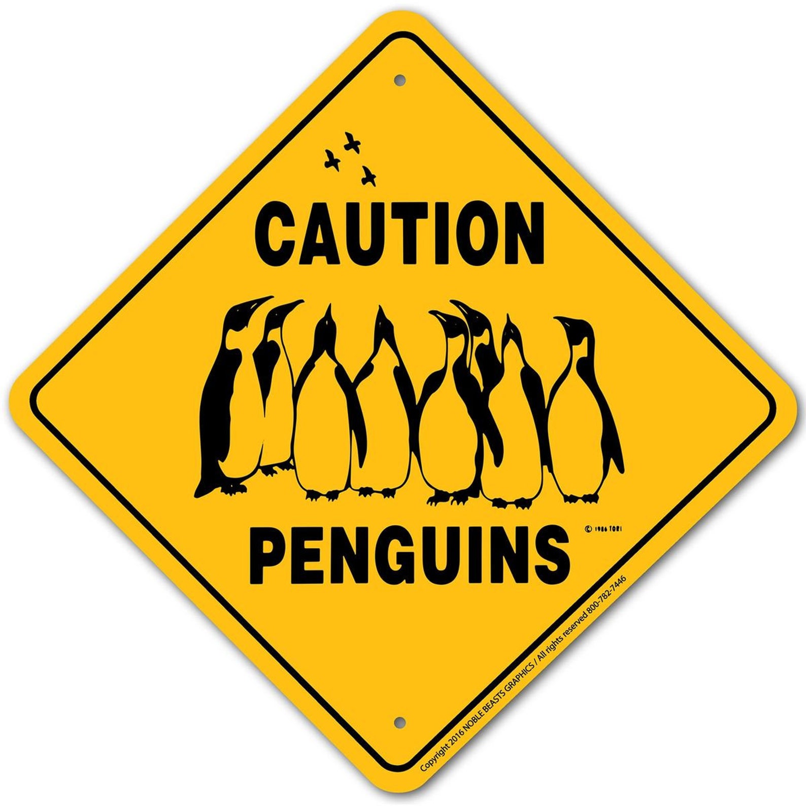 Penguins Caution Sign Aluminum 12 in X 12 in 20406 - Etsy