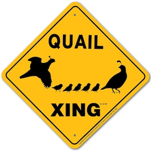 Quail Xing Sign Aluminum 12 in X 12 in #20394 - Etsy