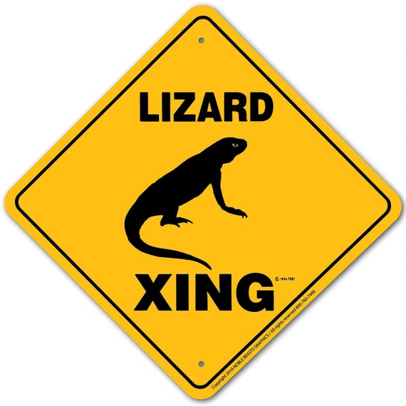 Lizard Xing Sign Aluminum 12 in X 12 in 20857 - Etsy