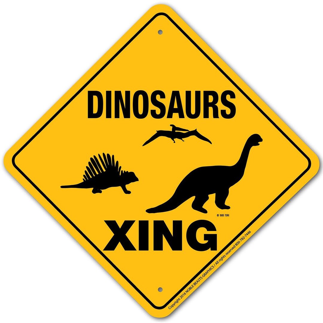 Dinosaurs Xing Sign Aluminum 12 in X 12 in #20757 - Etsy