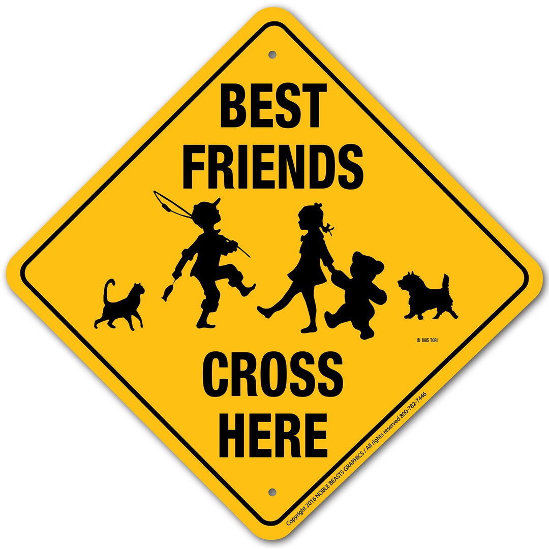 Best Friends Cross Here Children Sign Aluminum 12" X 12" #20958 - Etsy