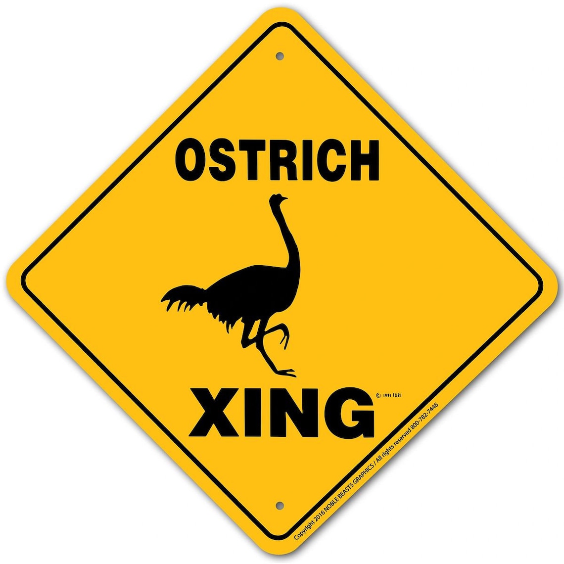 Ostrich Xing Sign Aluminum 12 in X 12 in 20692 - Etsy