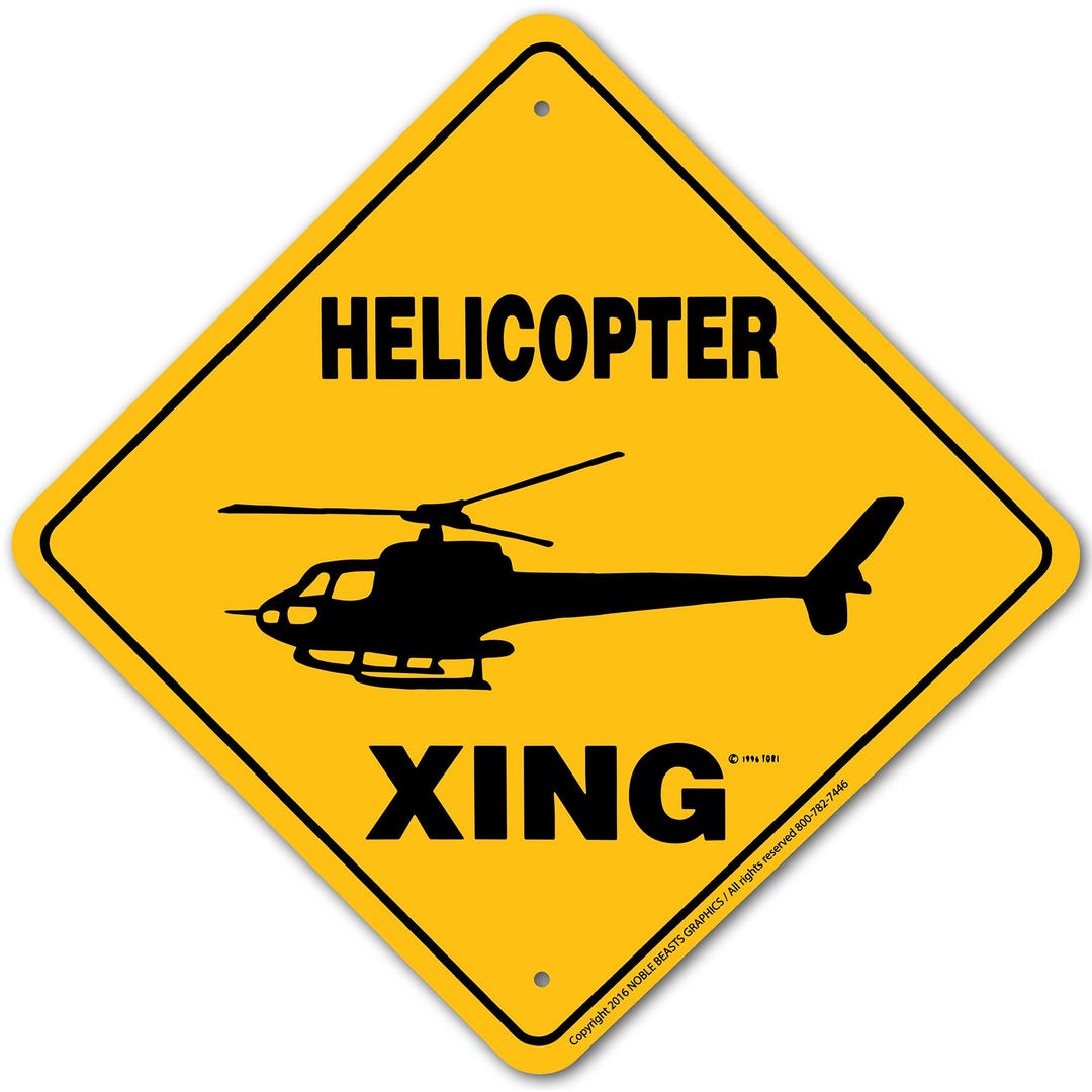 Helicopter Xing Sign Aluminum 12 in X 12 in #20934 - Etsy