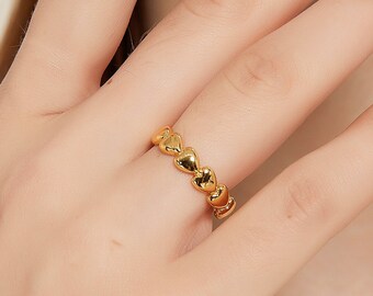 Gold Heart Ring - Etsy