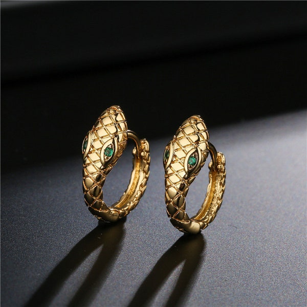 Gold Snake Earrings - Etsy