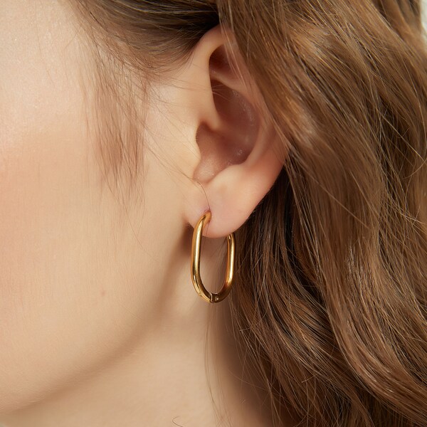 Rectangle Hoops - Etsy