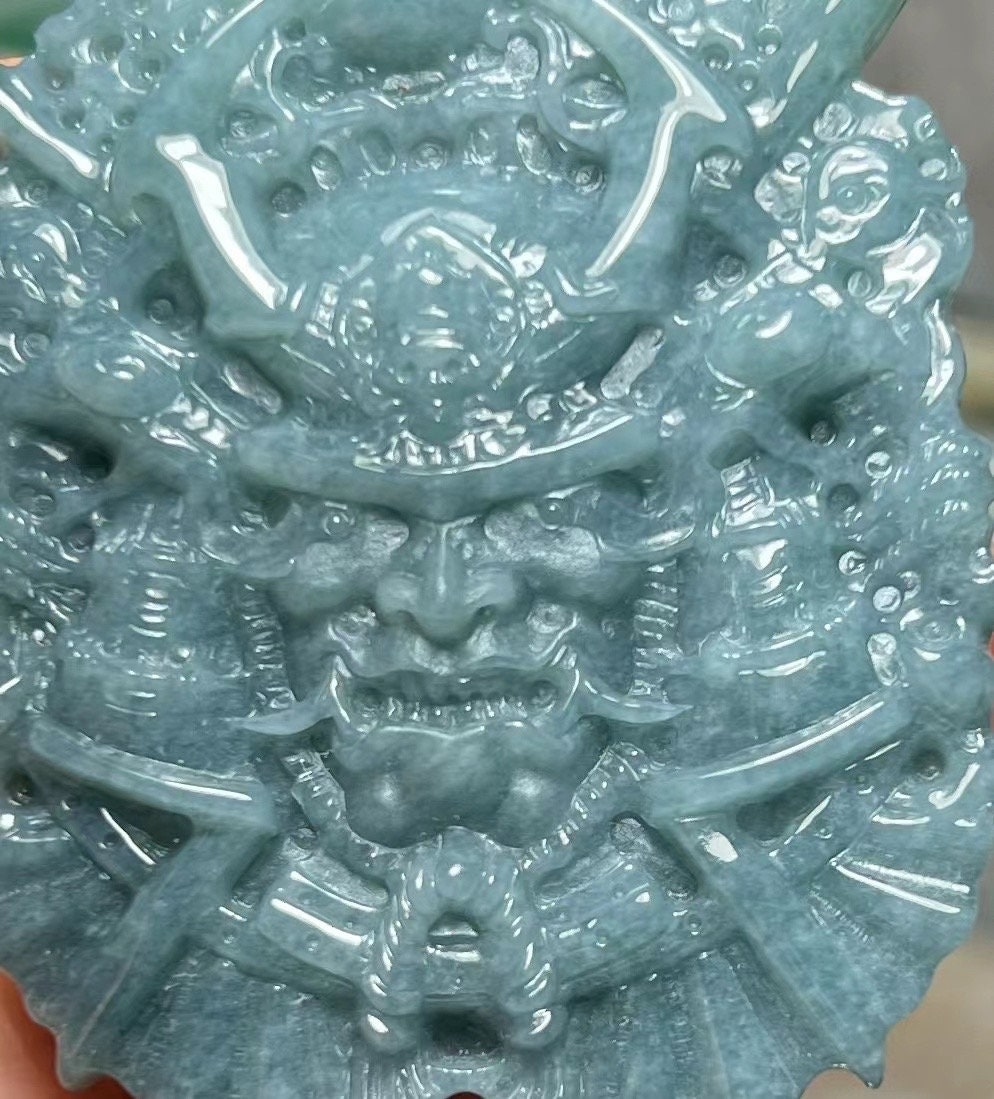 Natural Type A Jadeite Masterpiece Japanese Samurai Pendant - Etsy
