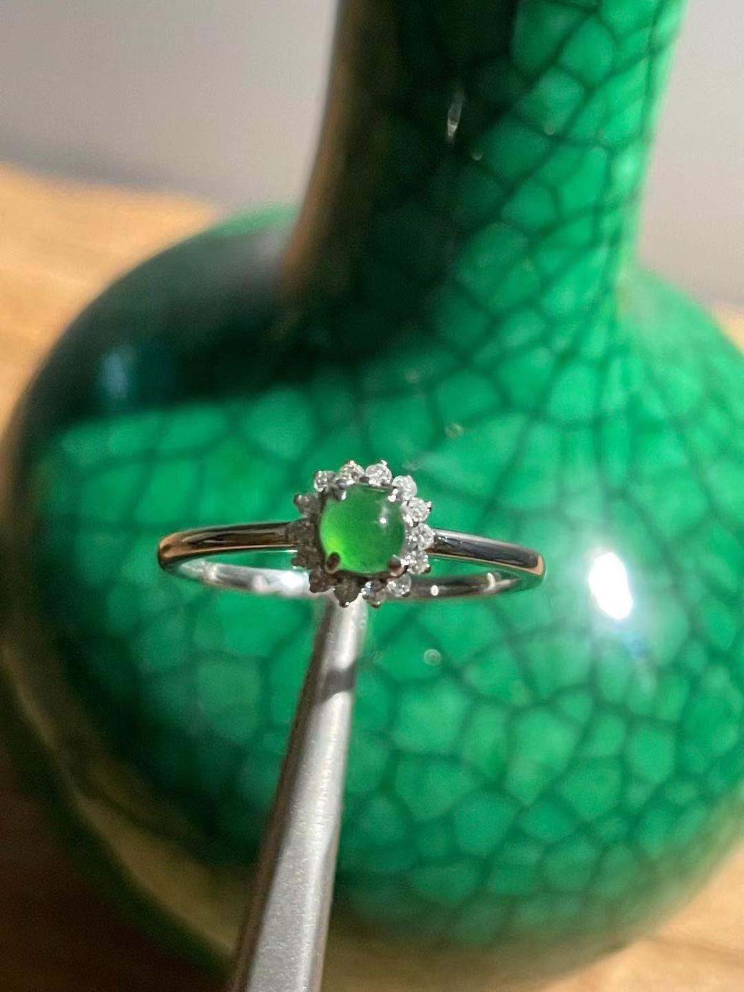 Natürlicher Typ A Jadeit Ring Transparent 18 Karat Gold | Etsy