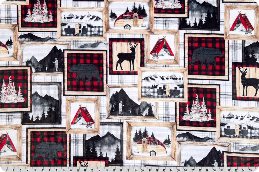 Shannon Fabrics Digital Cuddle Trail Mix Scarlet Minky Fabric - Etsy