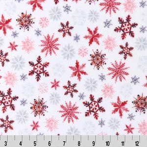 Shannon Fabrics Digital Cuddle Snow Frost Scarlet Minky Fabric - Etsy