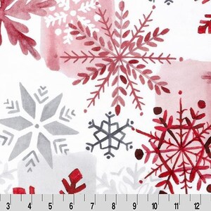 Shannon Fabrics Digital Cuddle Snowfall Scarlet Minky Fabric - Etsy