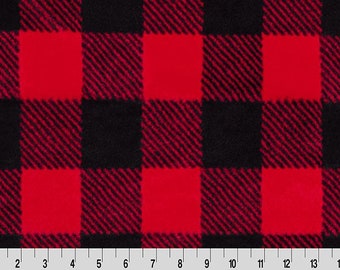 Buffalo Check Cuddle Scarlet & Black MINKY From Shannon - Etsy
