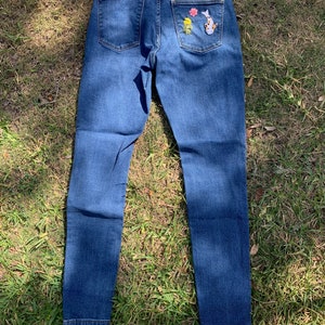Embroidered Koi Fish on Jeans, Embroidered Pants, Embroidered Jeans ...