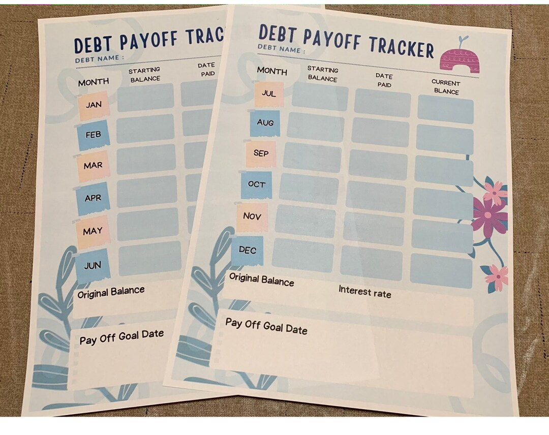 Debt Payoff Tracker Printable, Printable Debt Tracker, Credit Card ...