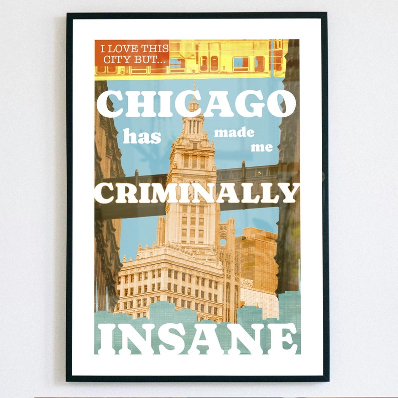 Chicago Illinois Poster, Comic Style Art Print, Trendy Wall Decor ...
