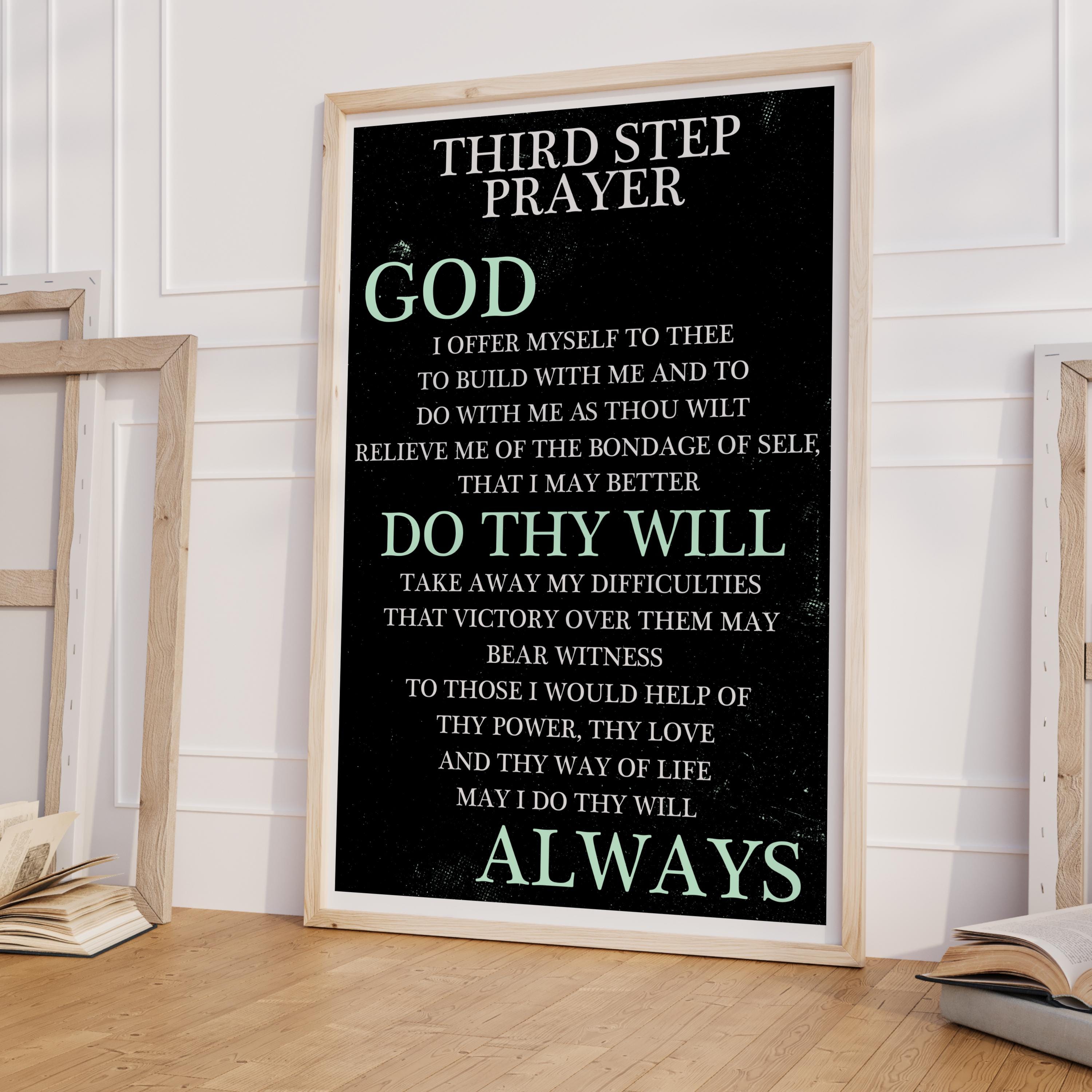 Third Step Prayer Print – Recovery Wall Art for Sobriety Inspiration ...