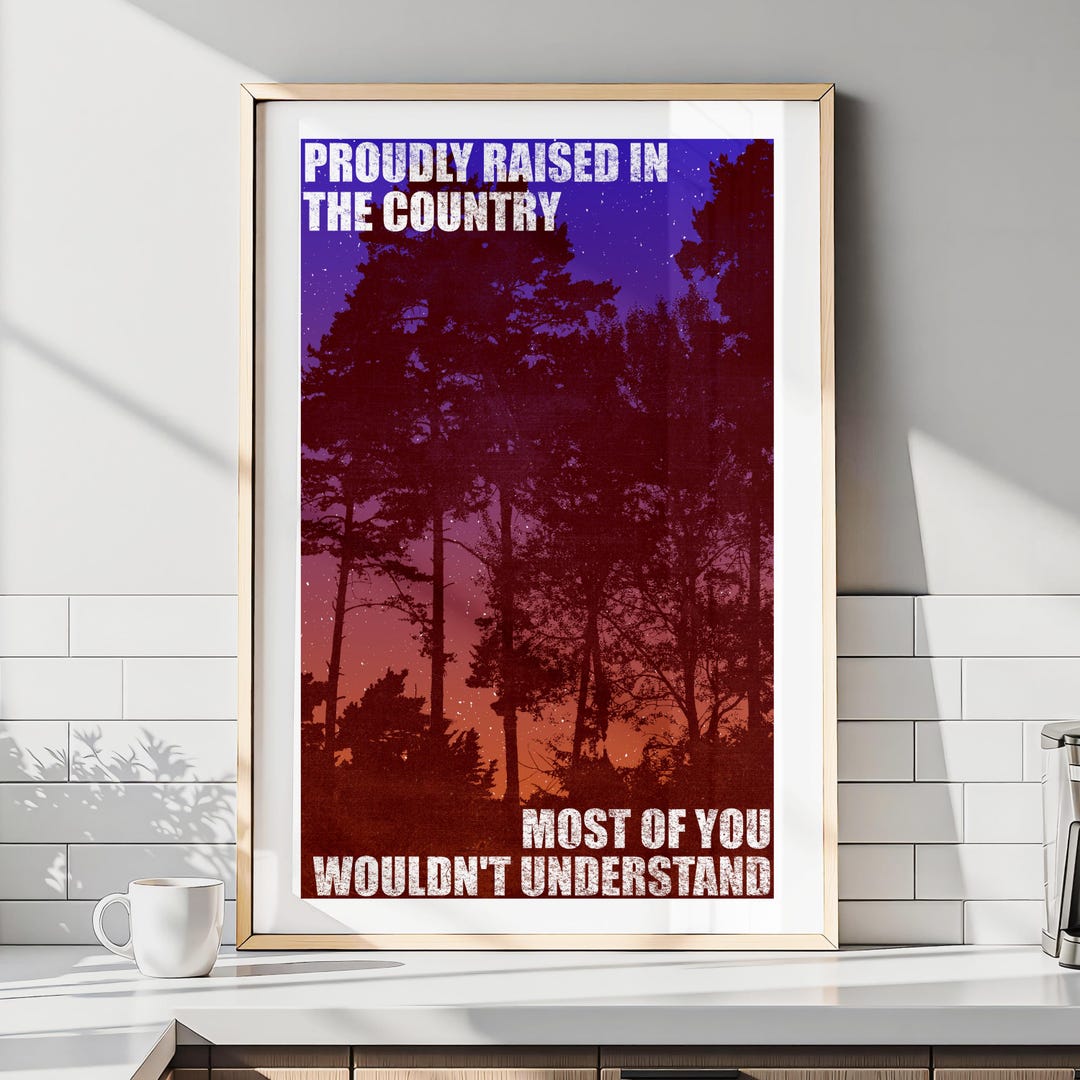 Proudly Raised in the Country Print, Rural Life Poster, Farm and Barn ...