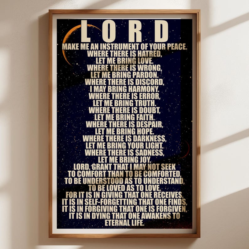 Prayer of St. Francis Print – Catholic Wall Art for Peace and Kindness ...