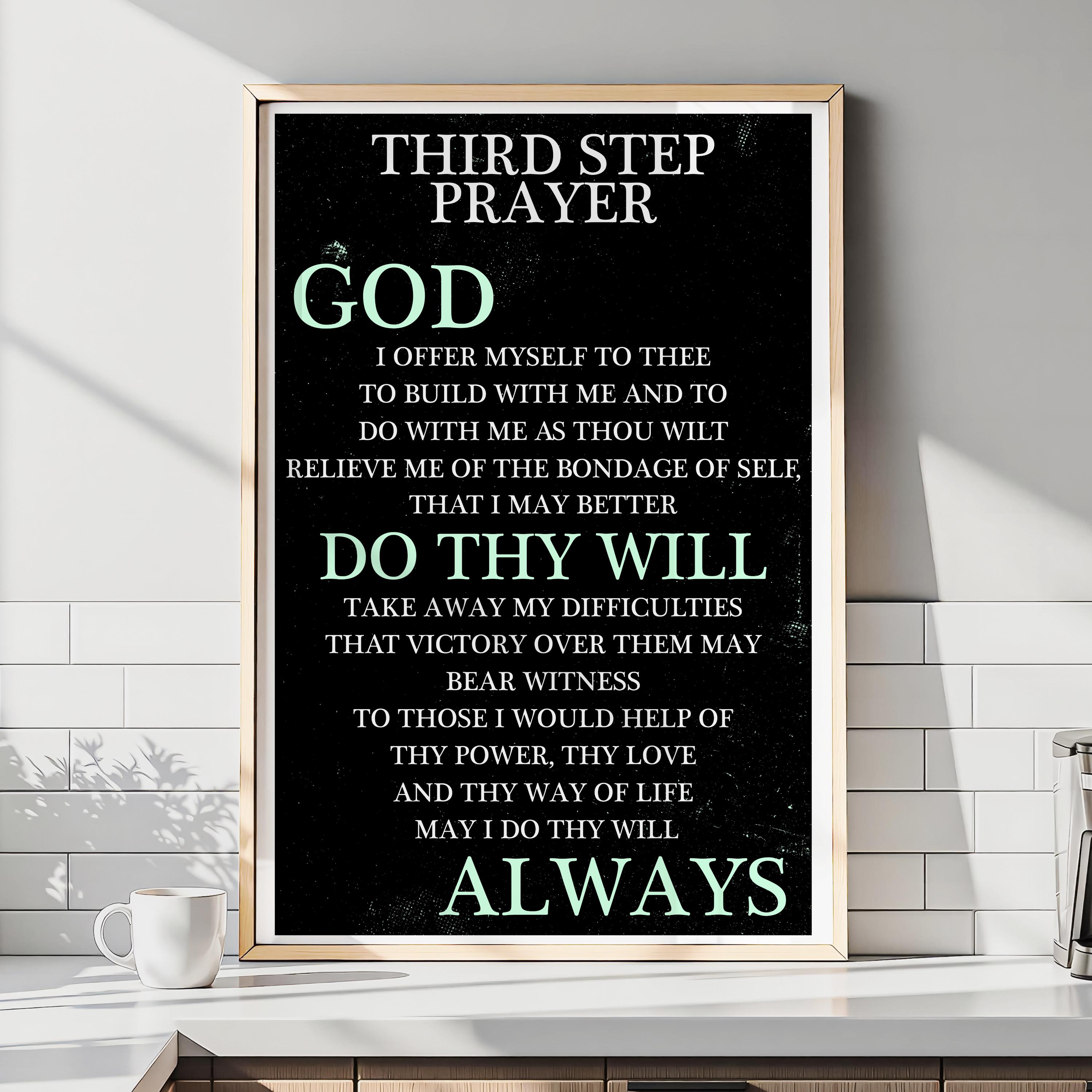 Third Step Prayer Print – Recovery Wall Art for Sobriety Inspiration ...