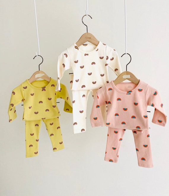 Rainbow Pajamas Kids Toddler Baby Boys Girls Soft Cotton | Etsy