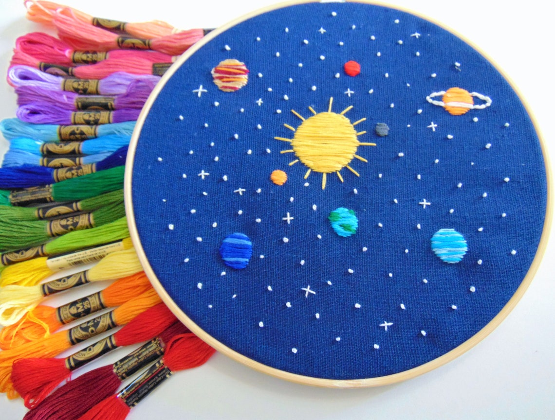 Space, Galaxy, Solar System Embroidery Pattern - Etsy