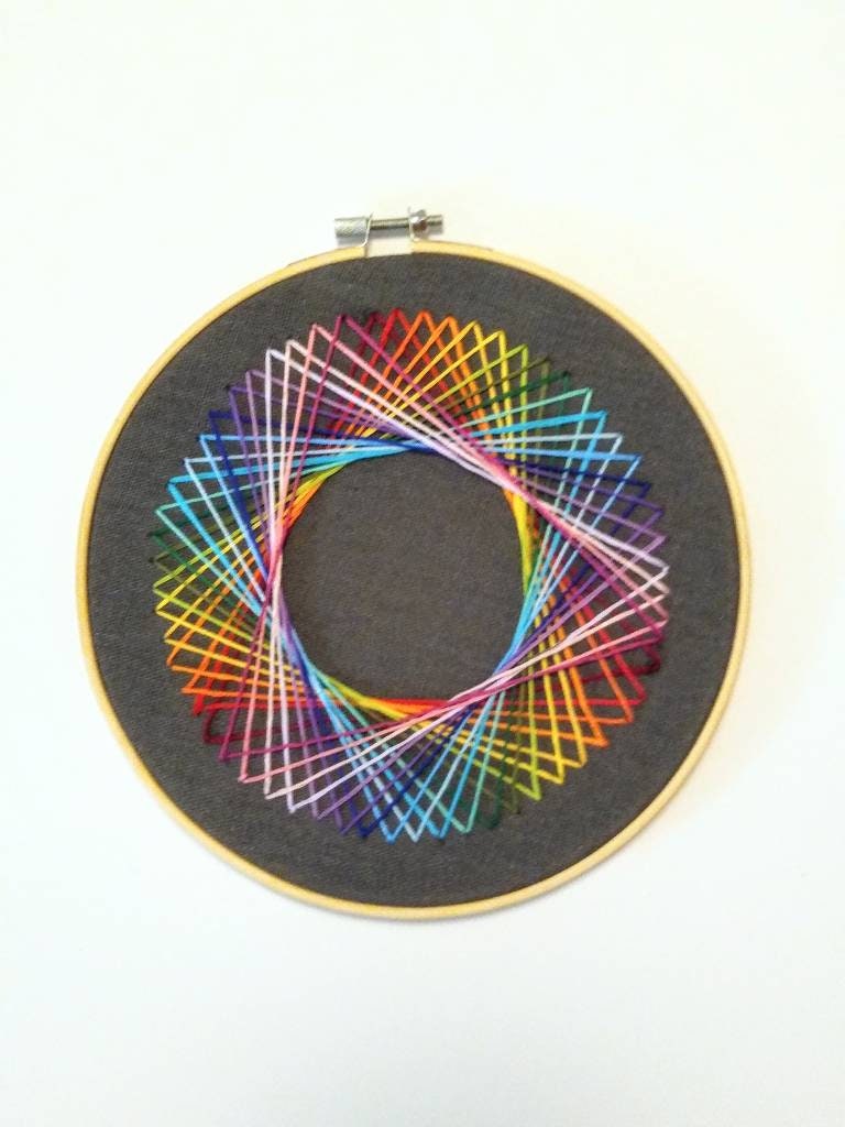 Rainbow Spirograph Embroidery Pattern - Etsy