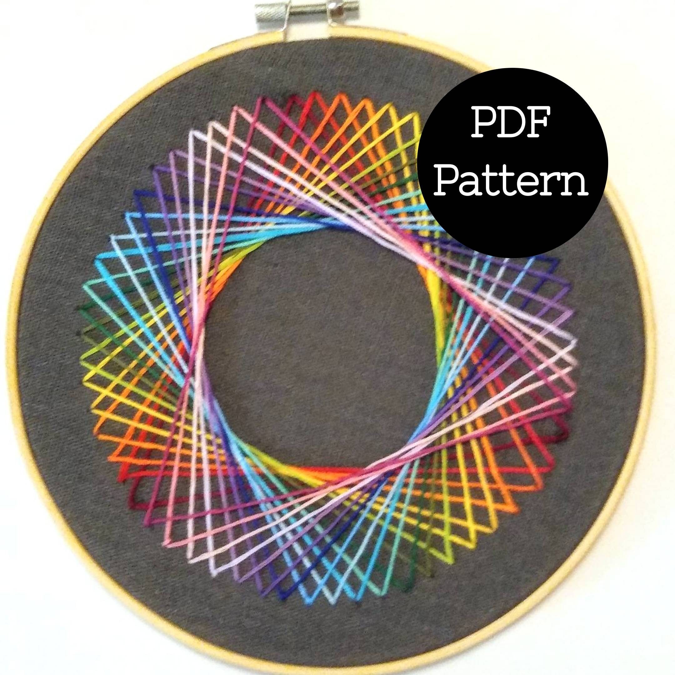 Rainbow Spirograph Embroidery Pattern - Etsy