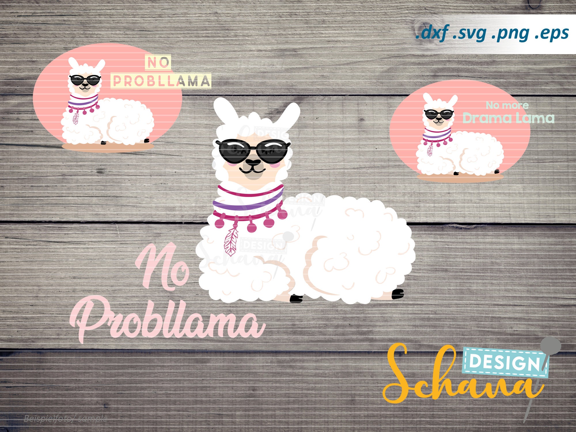 Lama Alpaka mit 9 Texten Boho Skandi Stil Plotterdatei - eps SVG DXF PNG skandi boho Lama ...