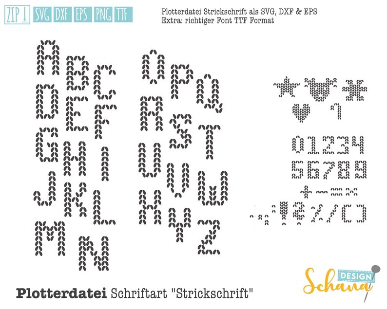 Knit Font Stencil Font Svg Dxf Eps Winter Font for Crafting - Etsy