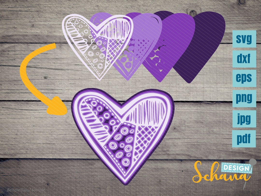 Cut File for 3d Heart Love Cutting File Svg Dxf Png Eps Jpg Pdf ...