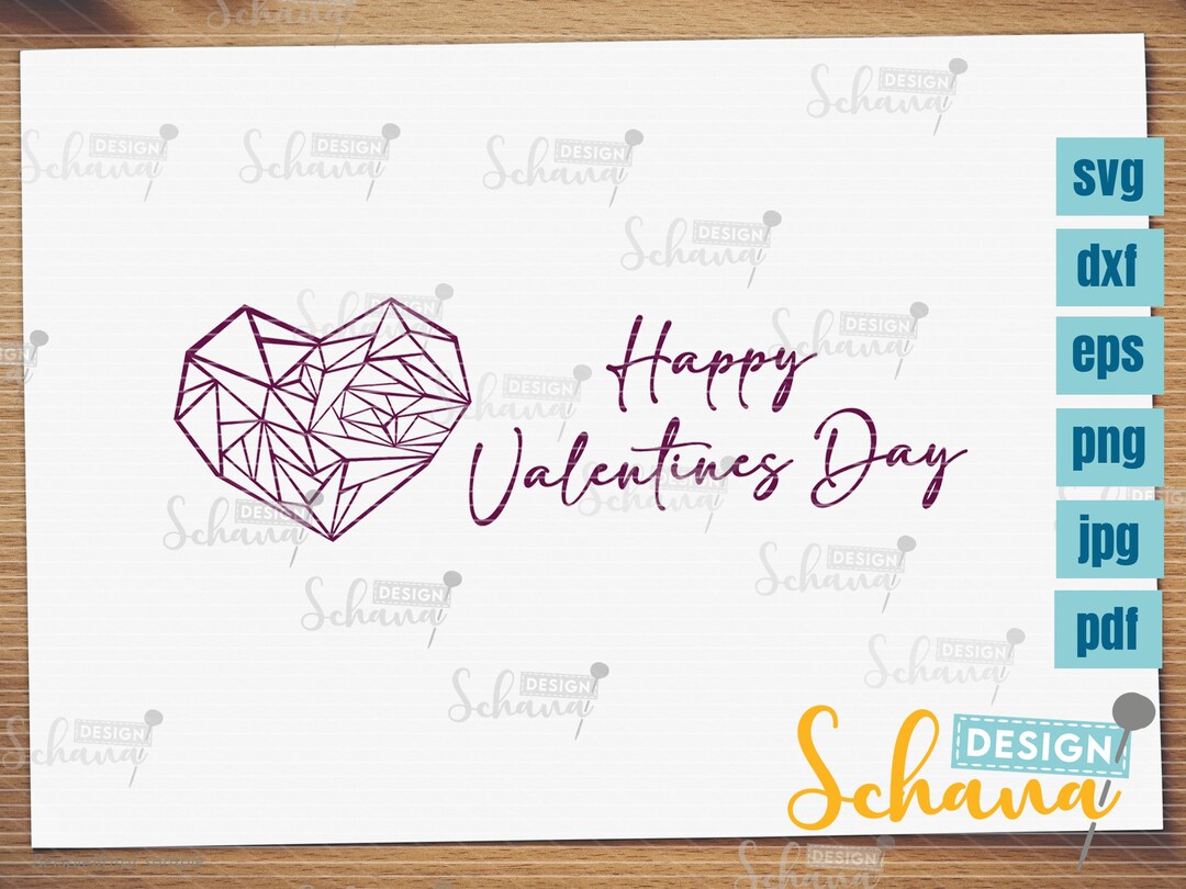 Cutfile Happy Valentinesday Svg SVG DXF PNG Pdf Jpg Valentinesday Card ...