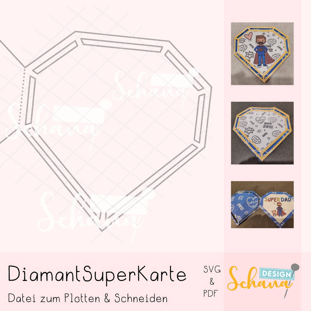 Diamant Karte Plotterdatei SVG - Etsy.de