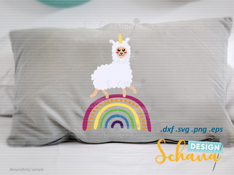Unicorn Llama With Rainbow and 3 Texts Eps SVG DXF PNG Cut Out File ...
