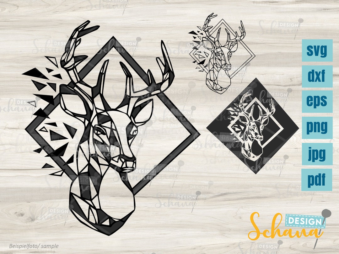 Abstract Reindeer Geometrical Cut File Pdf Eps SVG DXF PNG Jpg Pdf Cut ...