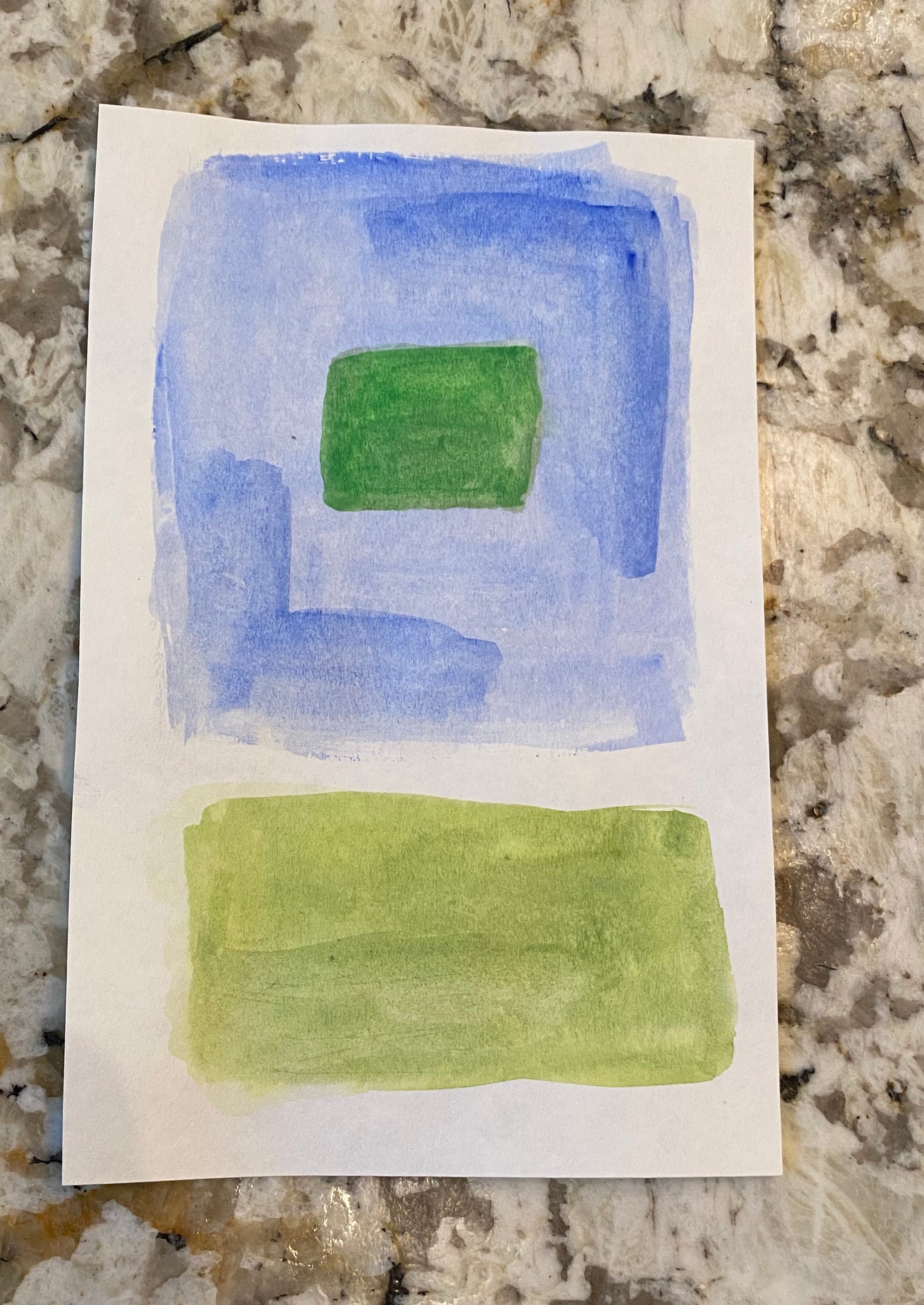 Blue and Green Color Study Watercolor Abstract - Etsy